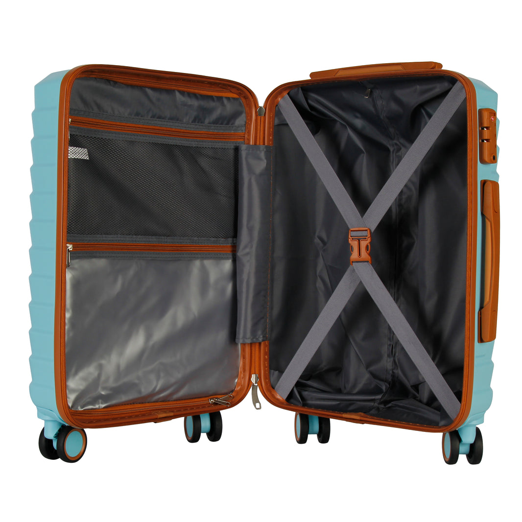 5 Piece Luggage Set Expandable Travel Suitcase on Rollers Light | UUH